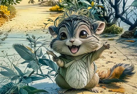 Cheerful Positive Cute Collects Nuts In Autumn Forest Stock Image Image Of Funny Squirrel