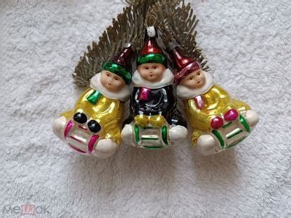 Елочная игрушка СССР на прищепке Мальчик на санках Серия Дети Цена за 1 ...