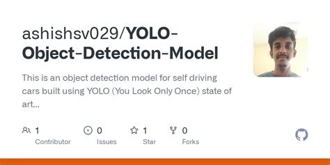 GitHub Ashishsv YOLO Object Detection Model This Is An Object Detection Model For Self