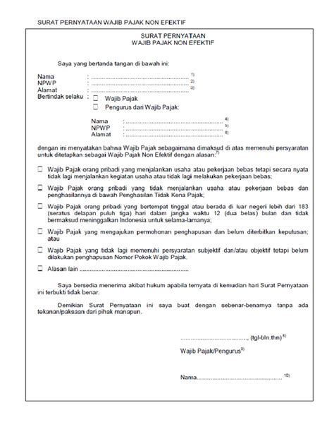 Formulir Permohonan Npwp Non Efektif Pdf