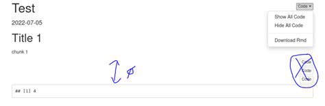 Css Can I Remove The Code Button In A Rmarkdown Htmldocument While