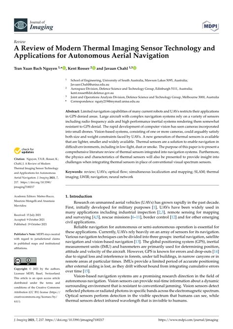 PDF A Review Of Modern Thermal Imaging Sensor Technology And Applications For Autonomous