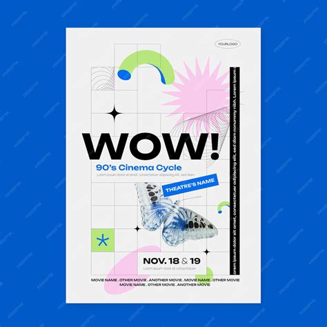 그리드 수직 포스터 템플릿 프리미엄 벡터