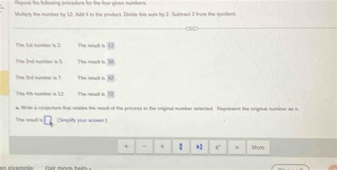 Solved Repeat The Following Procedure For The Four Given Numbers