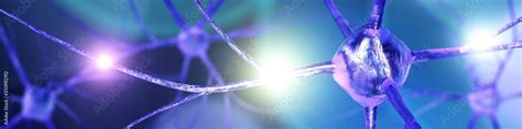 brain neural network nerve node neuron activity 3d rendering stock