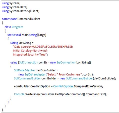 Commandbuilder Object Ado Net Hindi सीखें आसानी से