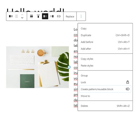synced patterns reusable blocks pages