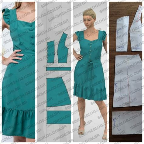Molde Vestido Com Detalhes Em Franzido Blog Simone Blog Costura E Modelagem