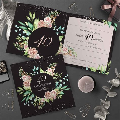 Zaproszenia Na 40 Urodziny Gotowce Koperta C2 Probituspl