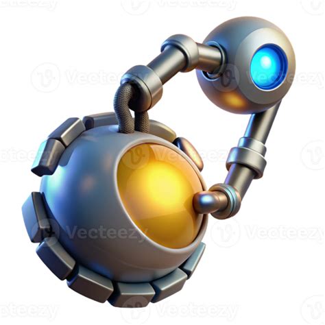 Magnificent Vintage 3d Render Futuristic Robotic Orb Professional