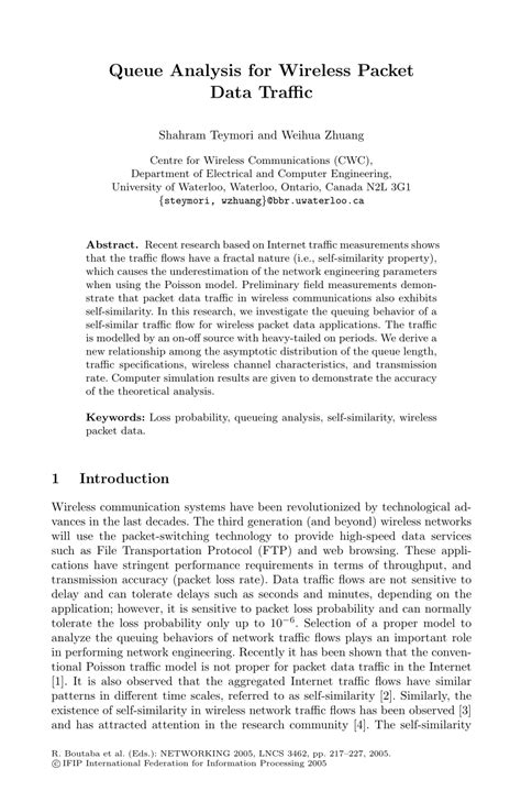 pdf queue analysis for wireless packet data traffic