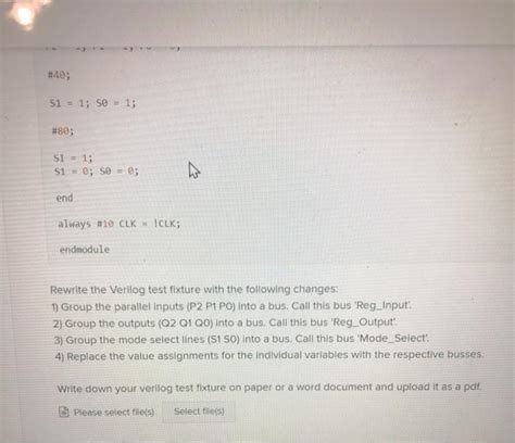 Solved Q3 Busses In The Verilog Test Fixture 10 Points