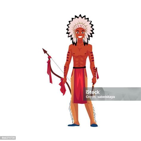 깃털 머리 장식 Breechcloth 가죽 레 깅 스에 아메리카 인디언 인도 사람 북미 원주민 민족에 대한 스톡 벡터 아트 및 기타 이미지 북미 원주민 민족 등장인물