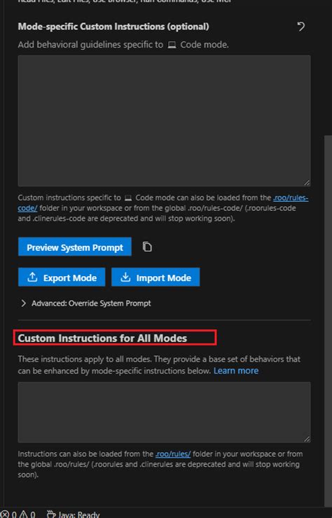 Roo Code之自定义指令（custom Instructions），规则（rules） 技术栈