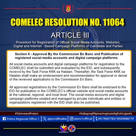 Police Comelec Resolution No 11064 Sabagongpilipinasanggustongpulisligtaska