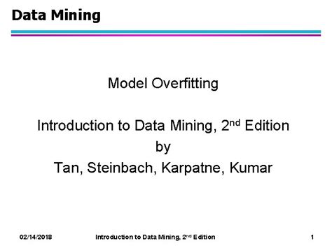 data mining model overfitting introduction to data mining