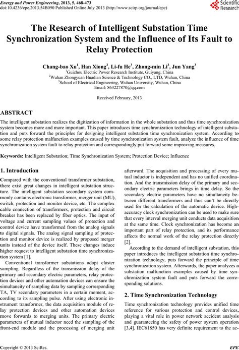 The Research Of Intelligent Substation Time Synchronization System And The Influence Of Its