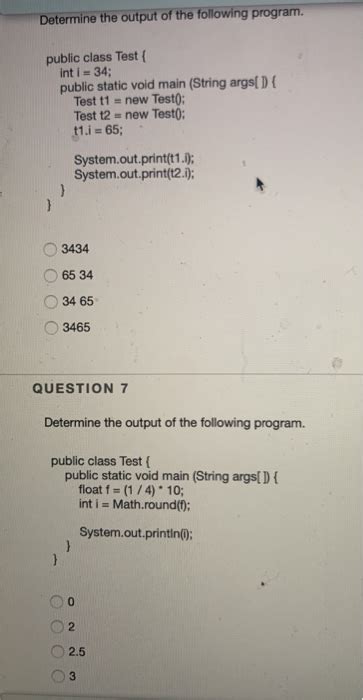 Solved Determine The Output Of The Following Program Public