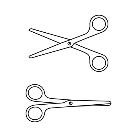 Scissors Icon Symbol Outline Vector Illustration 21817479 Vector Art At Vecteezy