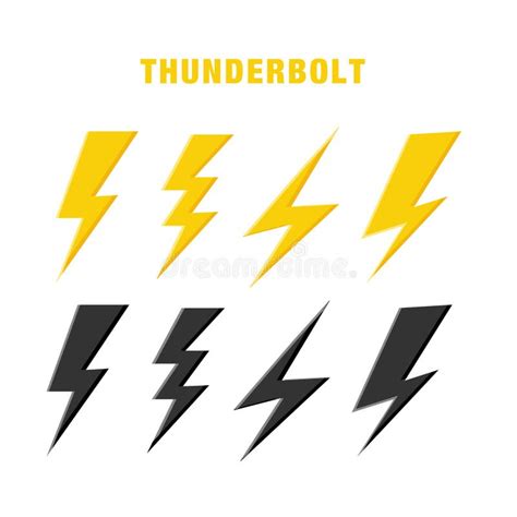 Vector Thunder And Bolt Lighting Flash Vector Collection Set Stock Vector Illustration Of