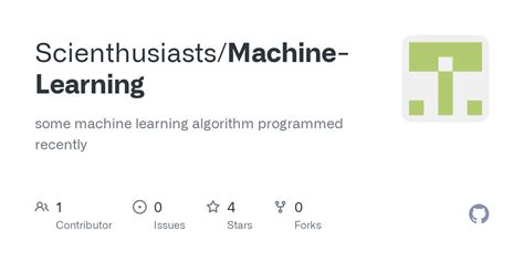 GitHub Scienthusiasts Machine Learning Some Machine Learning Algorithm Programmed Recently