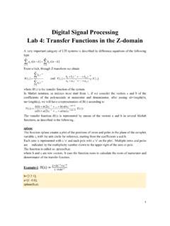 Digital Signal Processing Lab 4: Transfer Functions in the ... / digital-signal-processing-lab-4 ...