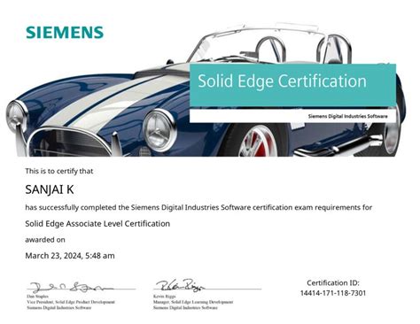 Sanjai K On Linkedin Officially Certified In Solid Edge Grateful For The Opportunity To
