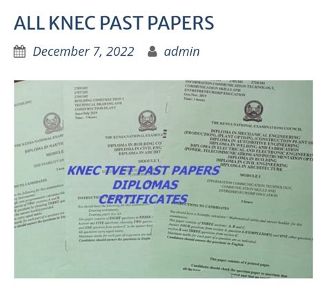 Knec Past Papers Archives Edu Notes