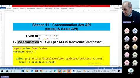 React Js Part16 Séance 11 Consommation Des Apis Axios Et Fetch