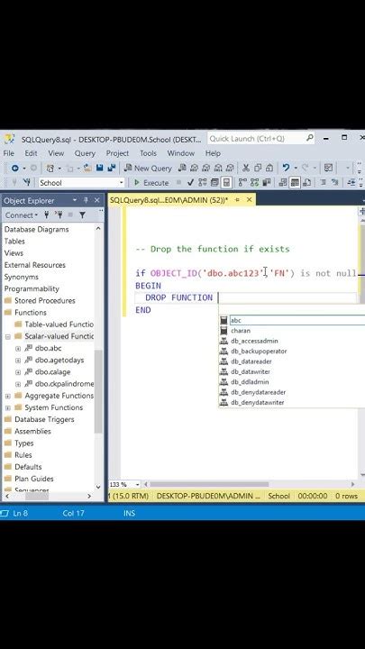 Drop A Function In Sql Server If It Exists Delete Function Youtube