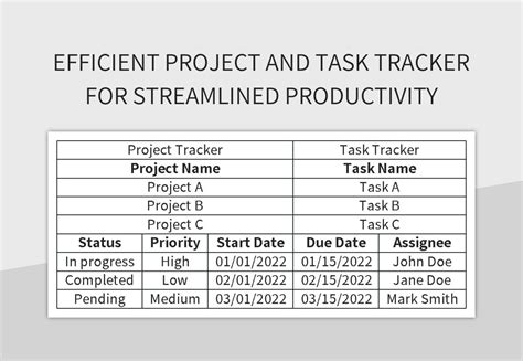 Efficient Work Task Tracker For Enhanced Productivity Excel Template