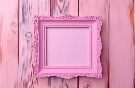 Pink Empty Frame On Pink Background Generative Ai Premium Ai