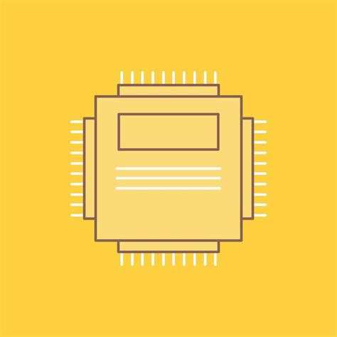 Processor Hardware Computer PC Technology Flat Line Filled Icon