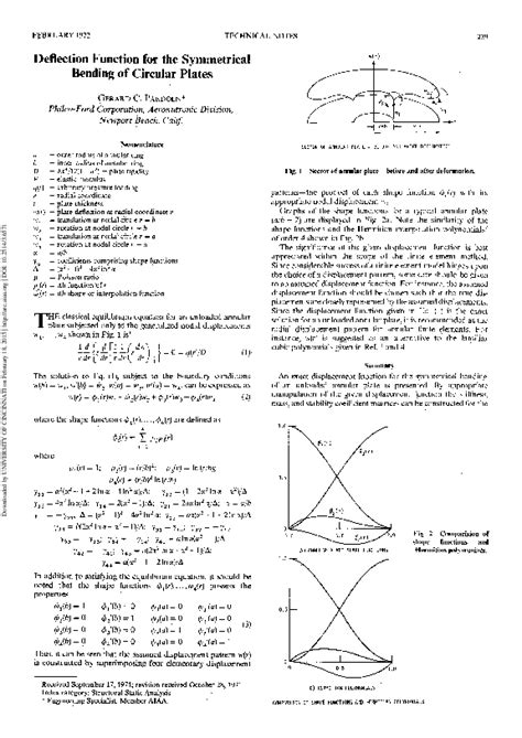 Pdf Deflection Function For The Symmetrical Bending Of Circular Plates