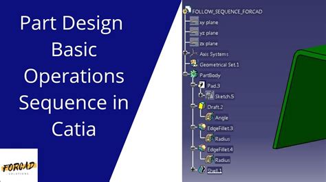 Catiav5 Part Design Basic Operations Catiav5 Tutorial Part Design In Catia Youtube