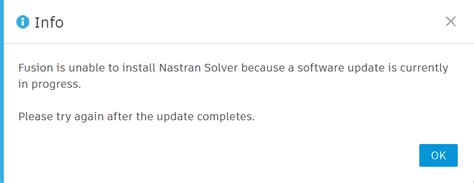 Solved Unable To Install Nastran Solver Because Of A Software Update