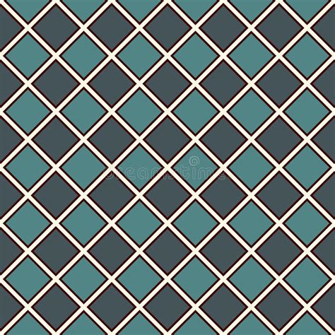 Seamless Pattern With Symmetric Geometric Ornament Blue Color Diamond