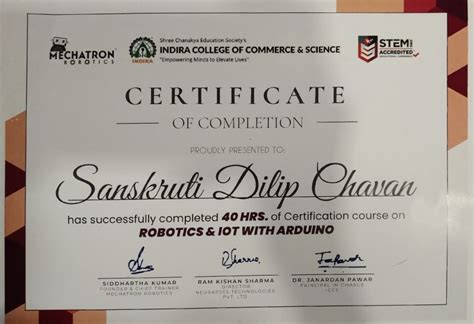 Sanskruti Chavan On Linkedin Certificate