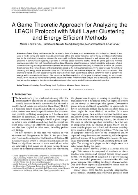 Pdf A Game Theoretic Approach For Analyzing The Leach Protocol With