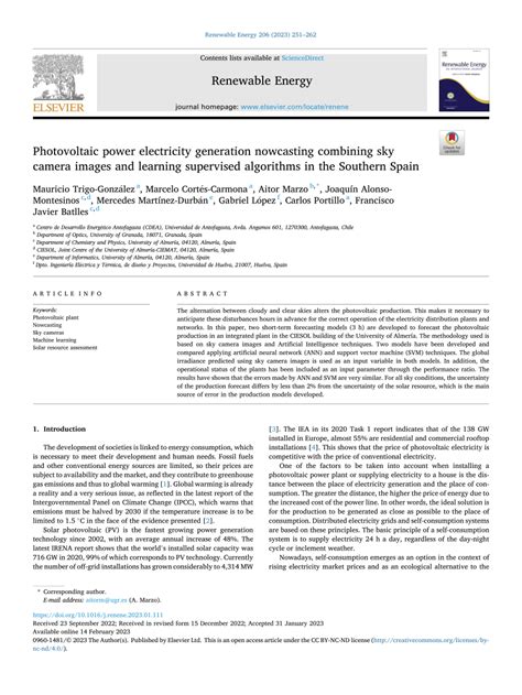 pdf photovoltaic power electricity generation nowcasting combining