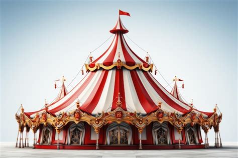 Premium Ai Image 3d Circus Tent On A Plain White Backdrop
