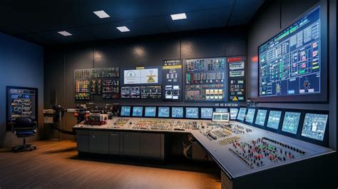 Control Room Monitoring System With Advanced Technology Premium Ai Generated Image