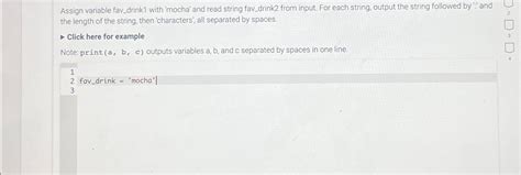 Solved Assign Variable Favdrink 1 ﻿with Mocha And Read