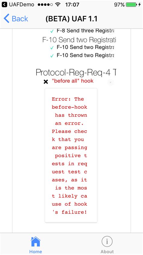 Uafv11 Registration Tests On Ios · Issue 206 · Fido Allianceconformance Test Tools Resources