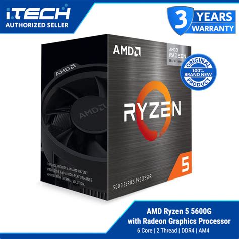 Amd Ryzen 5 5600g With Radeon Graphics 6 Core 12 Thread Processor