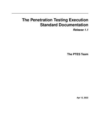 the penetration testing execution standard documentation pdf epub