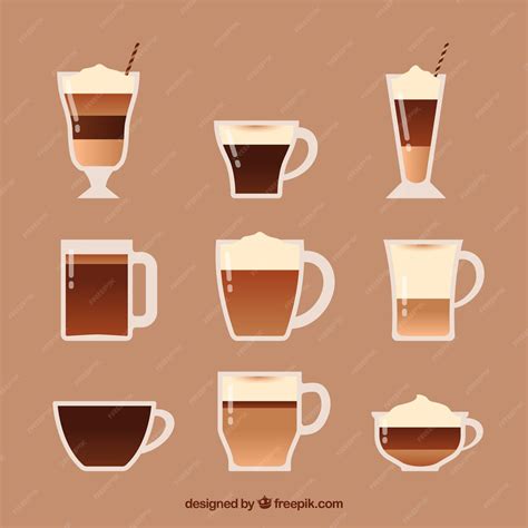 크리 에이 티브 커피 컵 세트 무료 벡터