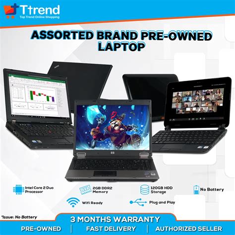 Assorted Pre Owned Intel Core Duo Celeron Dual Core Notebook Laptop Wifi Ready I I I Meron