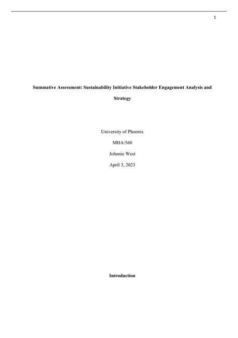 Summative Assessment Sustainability Initiative Stakeholder Engagement