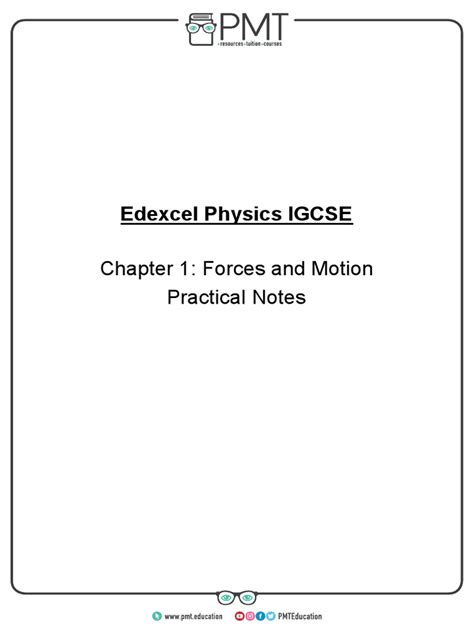 edexcel physics igcse chapter 1 forces and motion practical notes
